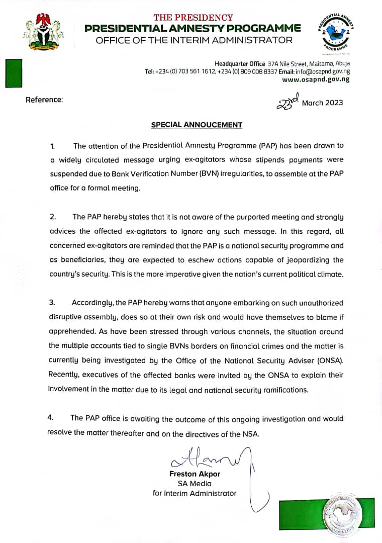 Special Announcement!!! – OAPAP